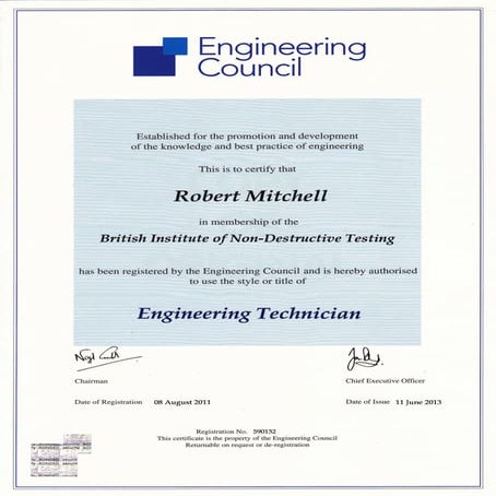 Engineering Technician Cert | PDF