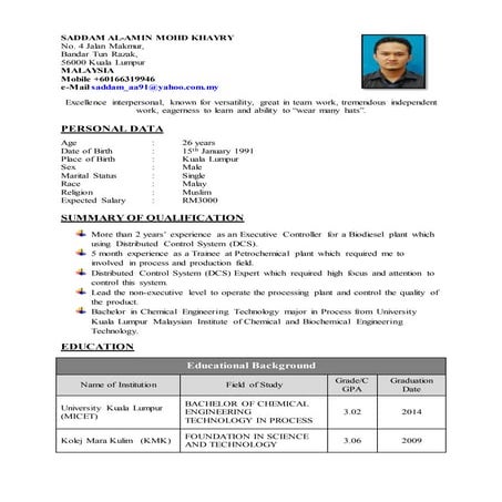 Saddam Al Amin (RESUME) | DOCX