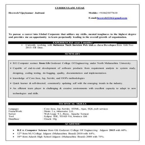 Jipson PJ Resume(Nov 2016) | DOC