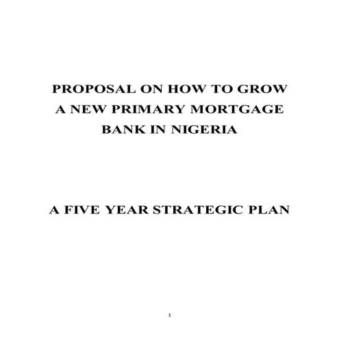 proposal to grow a new mortgage bank | DOCX