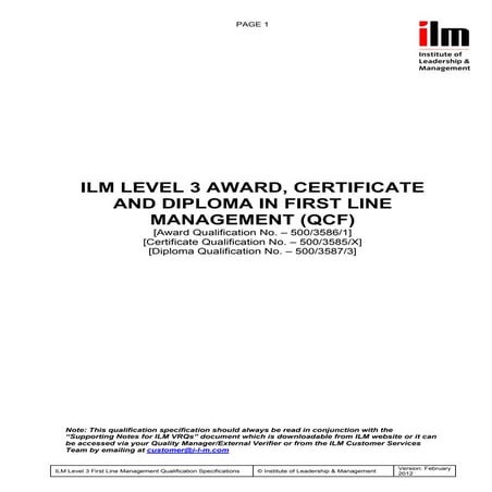 Facilities Management ILM Level 3 Qualifications | PPTX