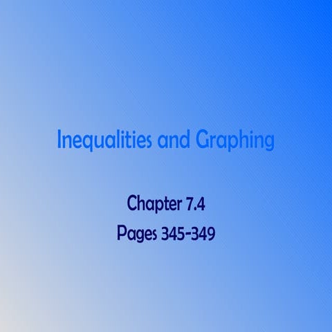 7 5 Inequalities And Graphing | PPT