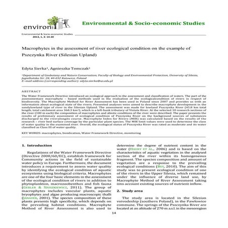 Macrophytes in the assessment of river ecological condition on the ...