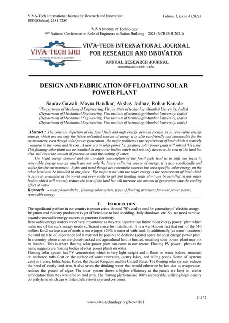 FLOATING SOLAR ppt | PPT