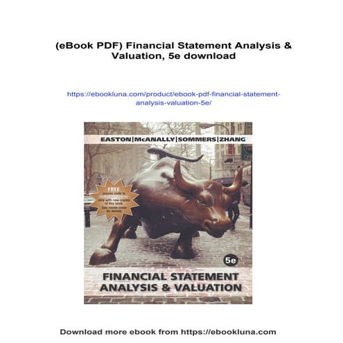 (eBook PDF) Financial Statement Analysis & Valuation, 5e | PDF