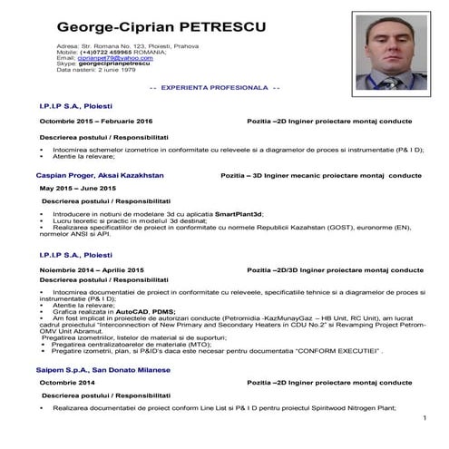 George_Petrescu_CVRO | PDF