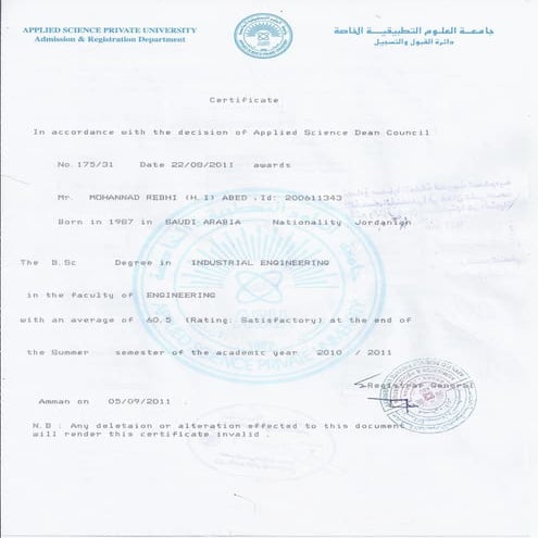 Industrial Engineering Certificate | PDF