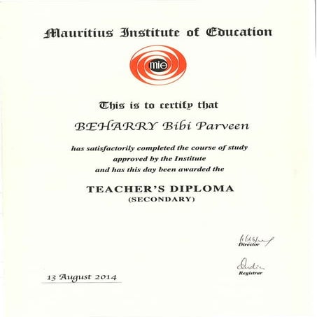 Teacher Diploma | PDF
