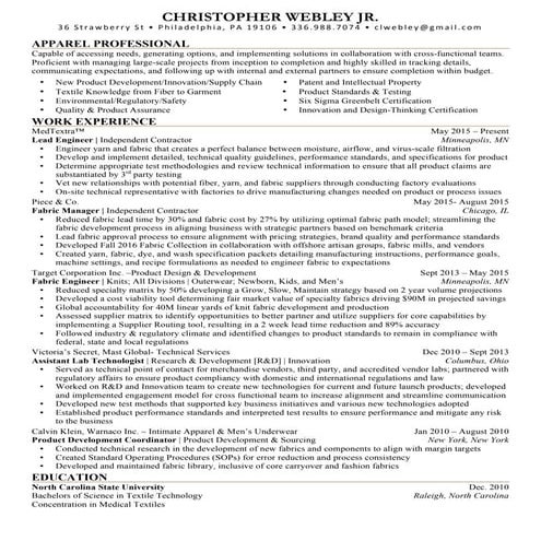 Chris Webley 9.8.15 Resume - One Page | PDF