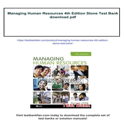 Managing Human Resources 4th Edition Stone Test Bank | PDF