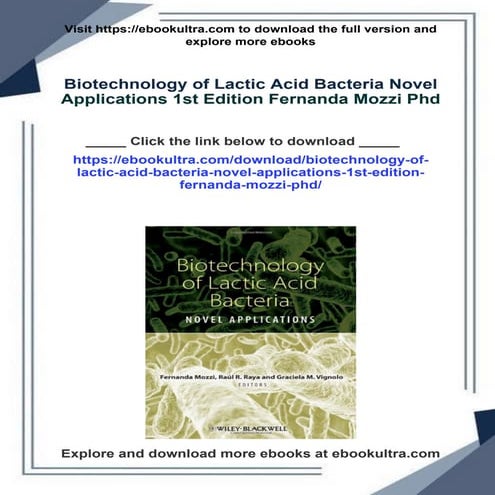 Biotechnology of Lactic Acid Bacteria Novel Applications 1st Edition ...