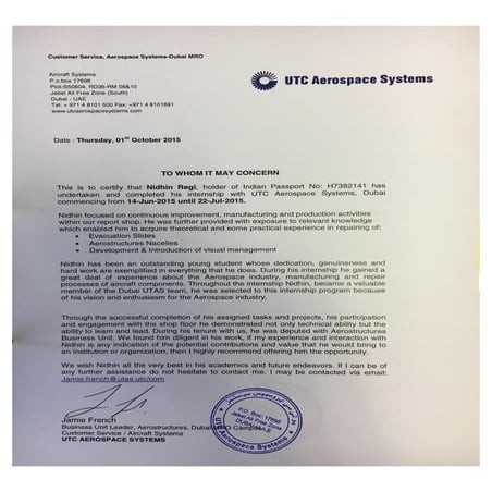 UTC reference letter | PDF