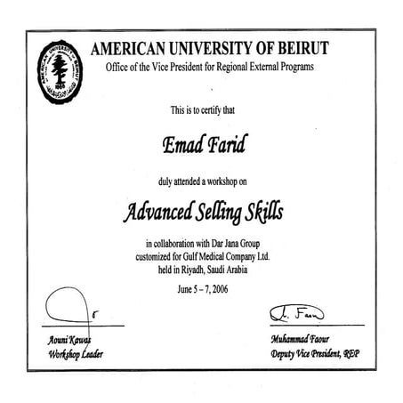 AUB - Advance selling skills certifcate | PDF