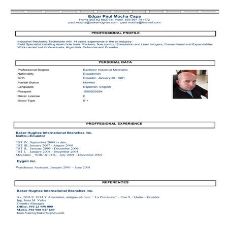 Curriculum Sr. Paul Mocha | PDF