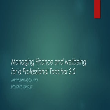Managing Finance for teacher | PPT