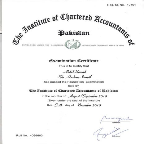 CA Foundation Certificate | PDF