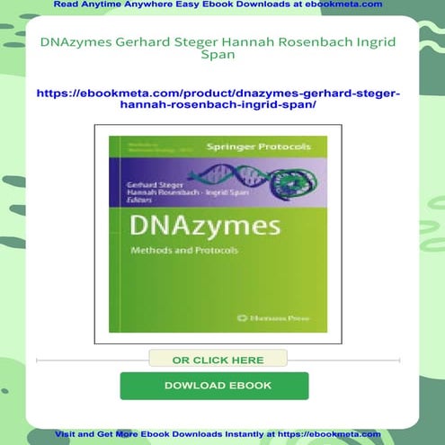 DNAzymes Gerhard Steger Hannah Rosenbach Ingrid Span | PDF