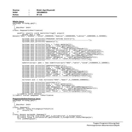 source-code-program-menghitung-gaji-pegawai | DOCX | Programming Languages | Computing