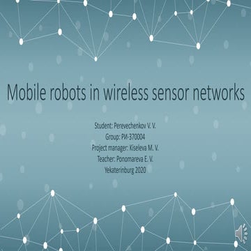 wireless sensor network and robotics technology | PPTX
