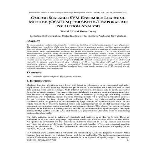 Online Scalable Svm Ensemble Learning Method Osselm For Spatio Temporal Air Pollution Analysis