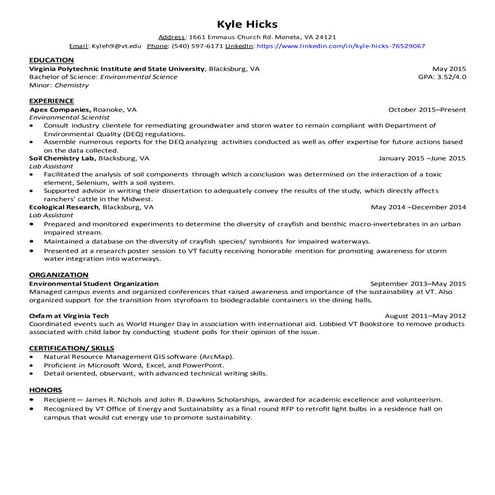 Kyle Hicks Resume | DOCX