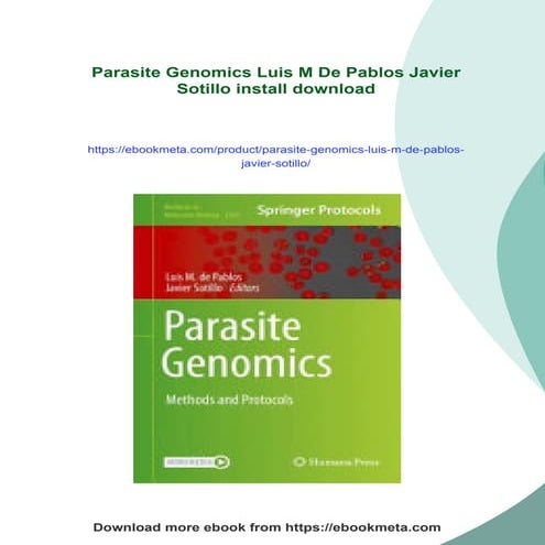 Parasite Genomics Luis M De Pablos Javier Sotillo | PDF