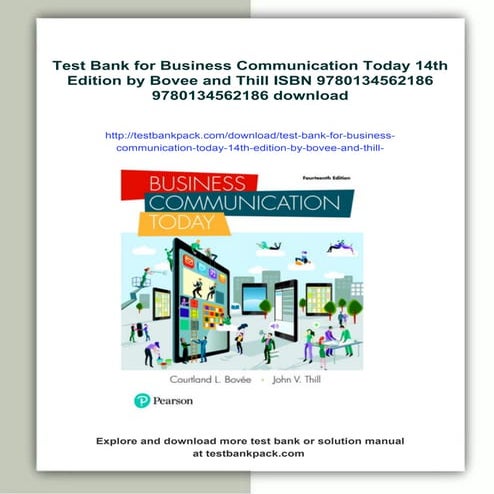 Business Communication Today 13th Edition Bovee Test Bank | PDF