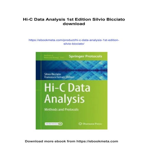 Hi-C Data Analysis 1st Edition Silvio Bicciato | PDF