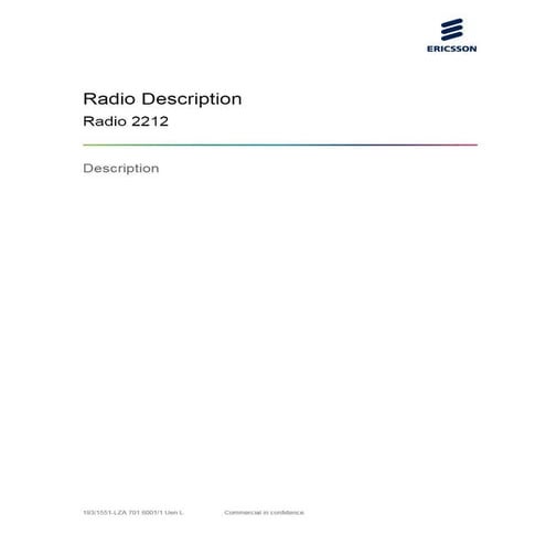 Radio_2212 ERS data sheet and specifications Ericsson | PDF