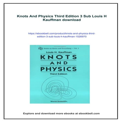 Knots And Physics Third Edition 3 Sub Louis H Kauffman | PDF