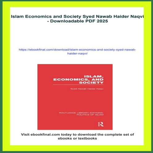 Islam Economics and Society Syed Nawab Haider Naqvi | PDF