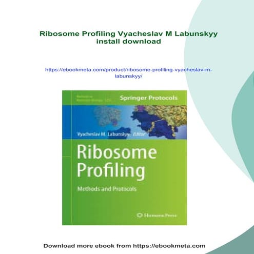 Ribosome Profiling Vyacheslav M Labunskyy | PDF