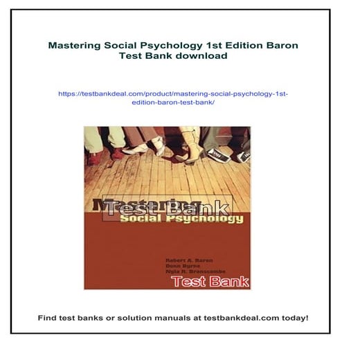 Mastering Social Psychology 1st Edition Baron Test Bank | PDF