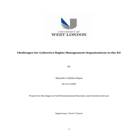 Challenges for Collective Management of Copyright and Related Rights in ...