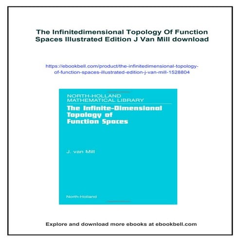 The Infinitedimensional Topology Of Function Spaces Illustrated Edition ...