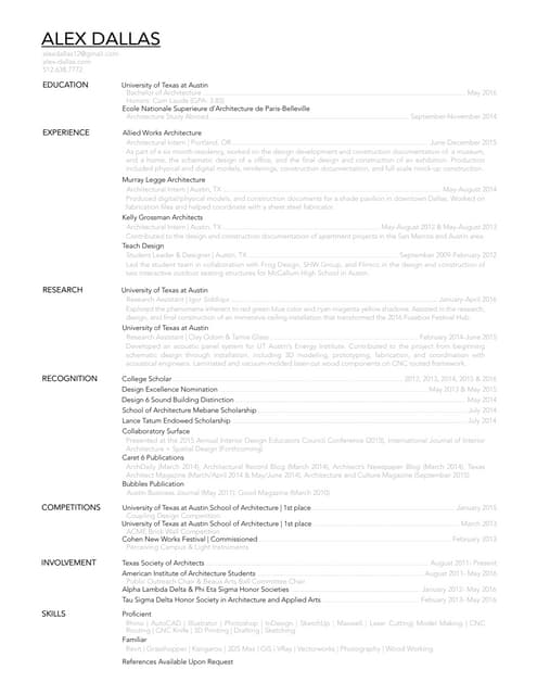 David Creamer Resume 2016 | DOC | Education