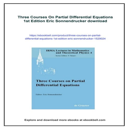 Three Courses On Partial Differential Equations 1st Edition Eric ...