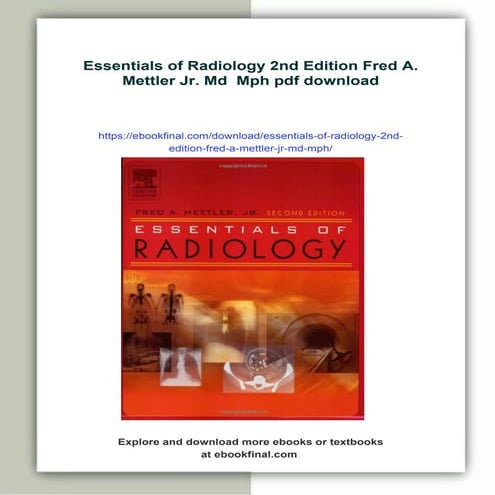 Essentials of Radiology 2nd Edition Fred A. Mettler Jr. Md Mph | PDF