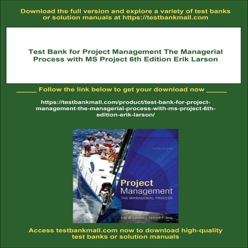 Test Bank for Project Management The Managerial Process with MS Project ...