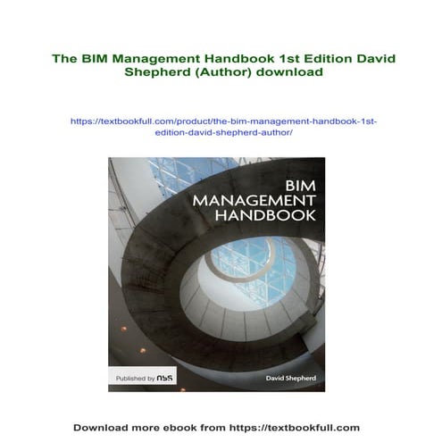 The BIM Management Handbook 1st Edition David Shepherd (Author) | PDF