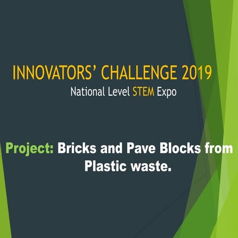 Bricks and Pave Blocks from Plastic Waste | PPTX