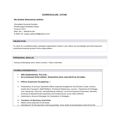 Updated CV-Sujata | DOC
