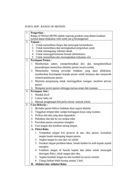 Ambulasi dan mobilisasi AKPER MUNA | PPT