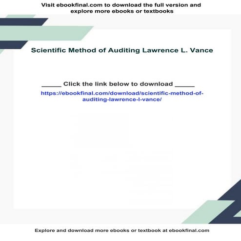 Scientific Method of Auditing Lawrence L. Vance | PDF