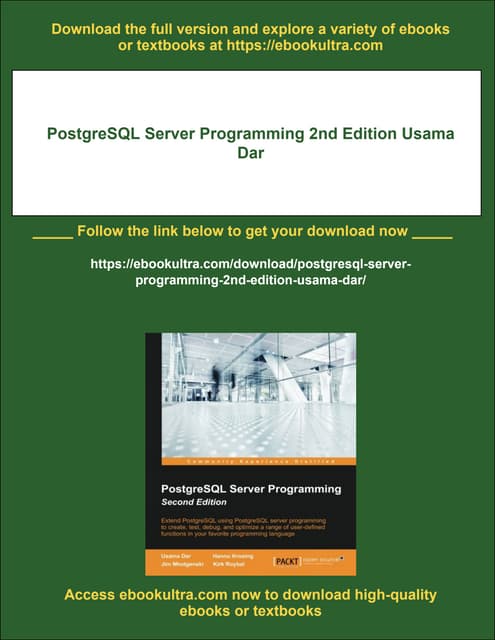 PostgreSQL Server Programming 2nd Edition Usama Dar | PDF PostgreSQL Server Programming 2nd Edition Usama Dar | PDF