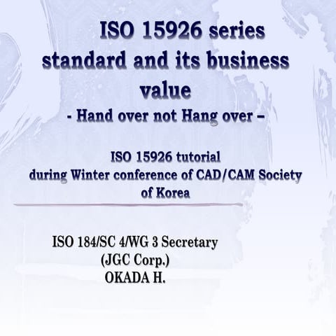 ISO 15926 series standard and its business value | PDF