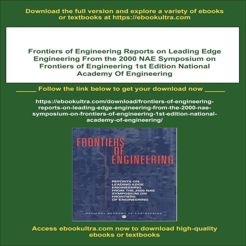 Frontiers of Engineering Reports on Leading Edge Engineering From the ...
