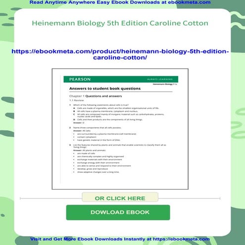 Heinemann Biology 5th Edition Caroline Cotton | PDF
