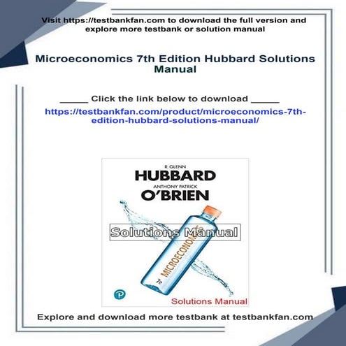 Microeconomics 7th Edition Hubbard Solutions Manual | PDF