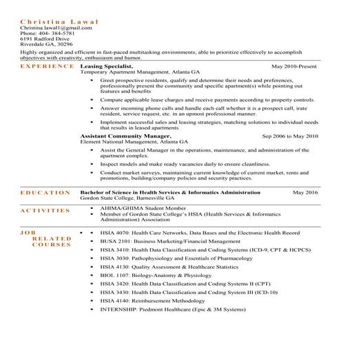 Christina Lawal Resume Revised | DOC